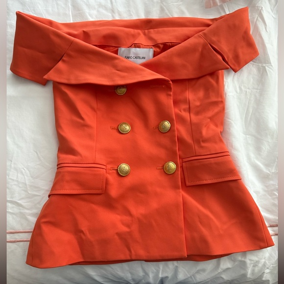 Flavio Castellani | Tops | Flavio Castellani Off The Shoulder Orange ...